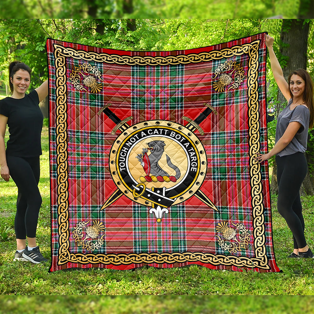 MacBean (MacBain) Ancient Clan Badge Tartan Premium Quilt Celtic Shield ...