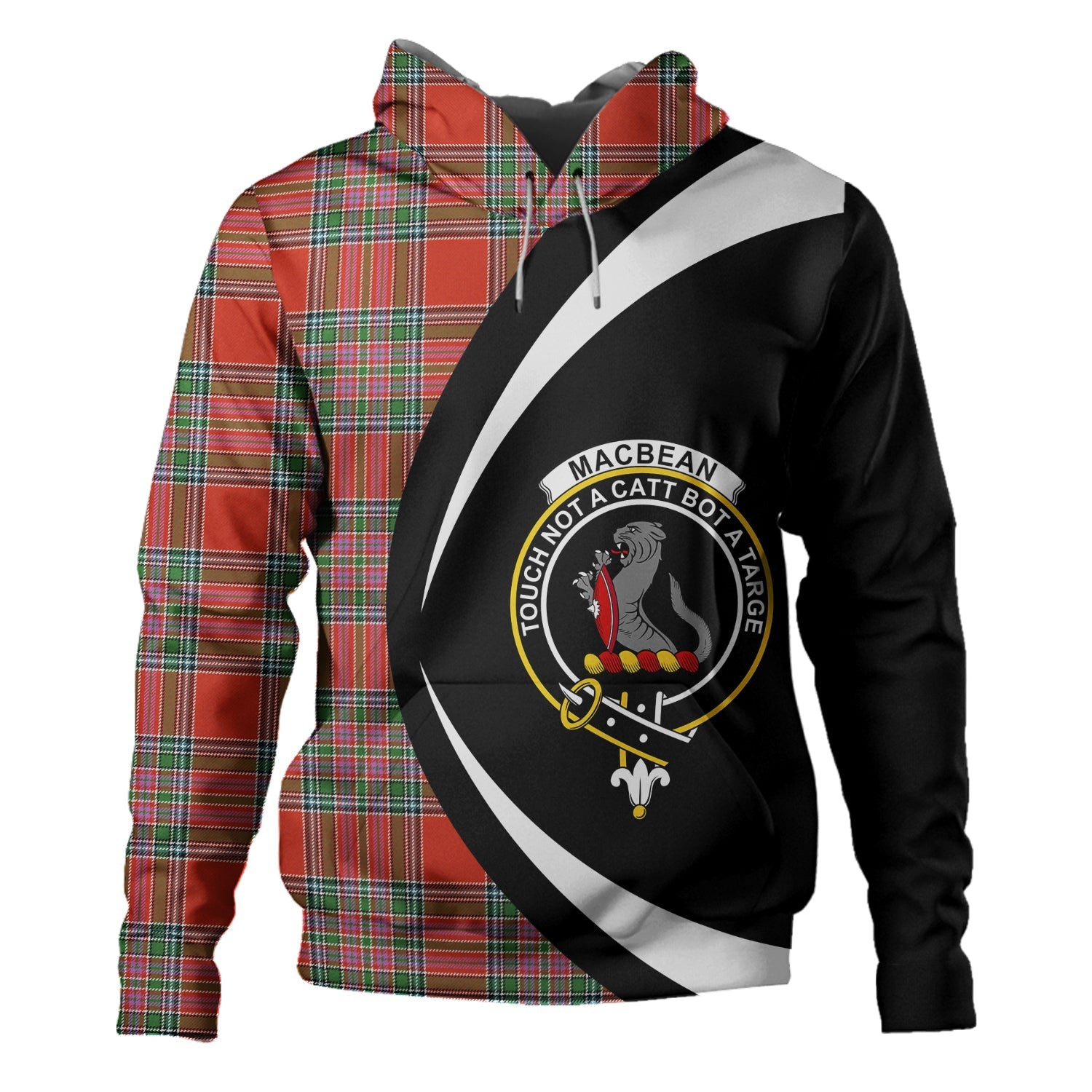 MacBean (MacBain) Ancient Clan Badge Tartan Hoodie Circle Style ...