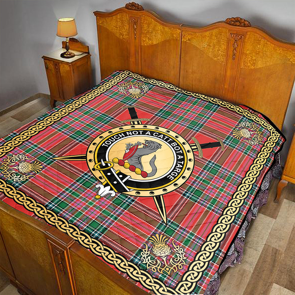 MacBean (MacBain) Ancient Clan Badge Tartan Premium Quilt Celtic Shield ...