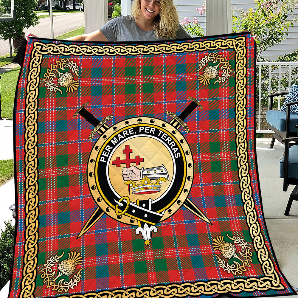MacDonald of Glenaladale (Donald of Glenaladale) Ancient Clan Badge Tartan Premium Quilt Celtic ...