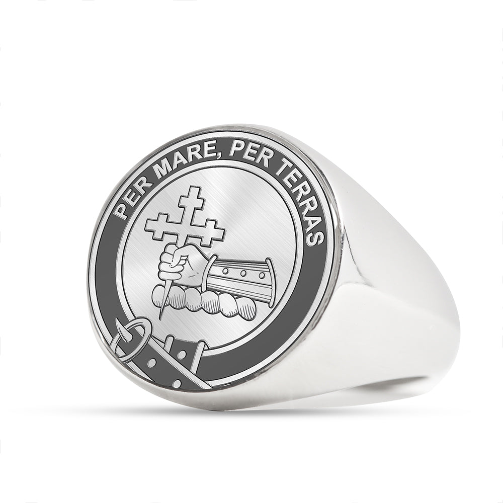 MacDonald Clan Badge Engraved Signet Ring | Celticprime.com – celticprime