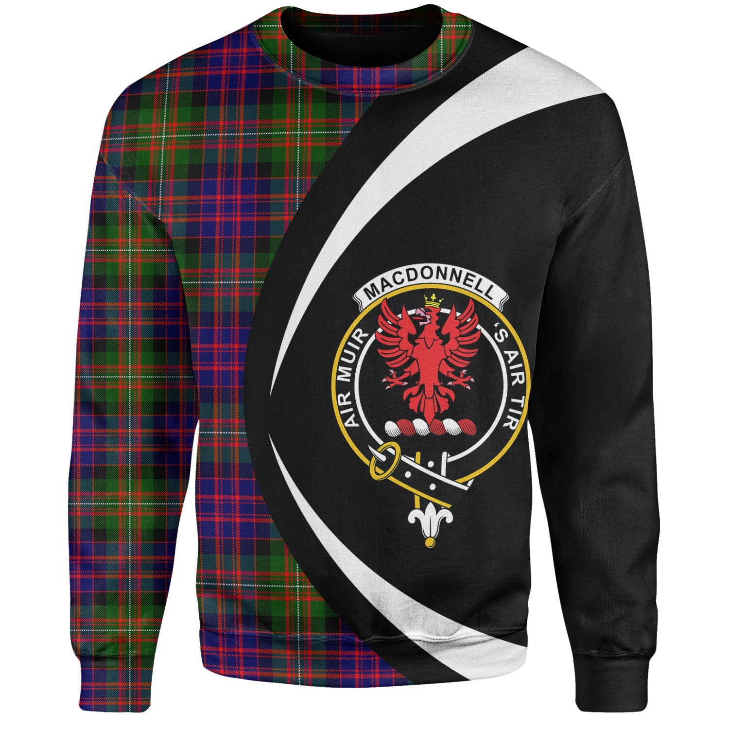 MacDonnell Clan Badge Tartan Sweatshirt Circle Style Personalized ...