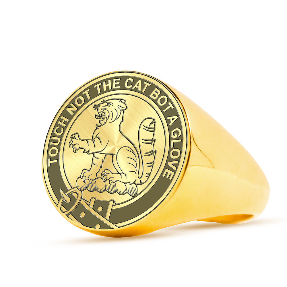 MacGowan Clan Badge Engraved Signet Ring | Celticprime.com – celticprime