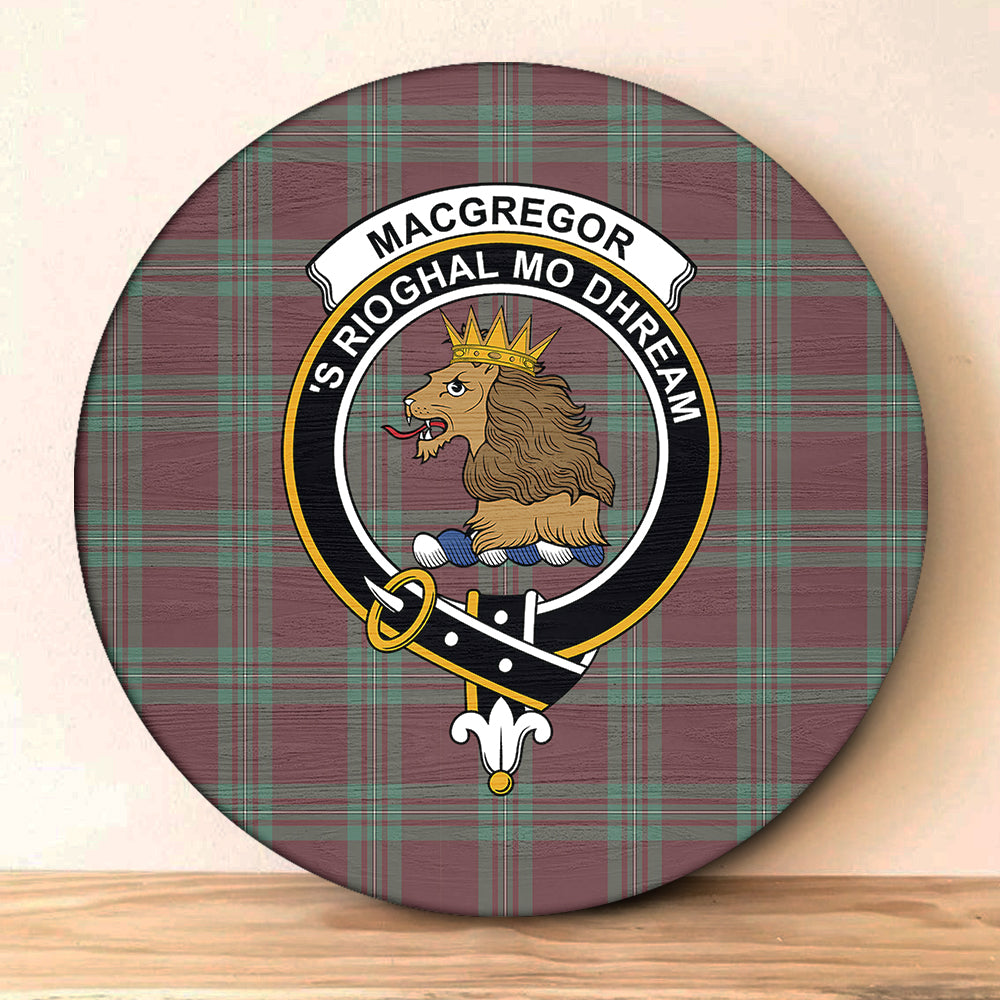 MacGregor Hunting Ancient Tartan Classic Crest Round Wooden Sign ...