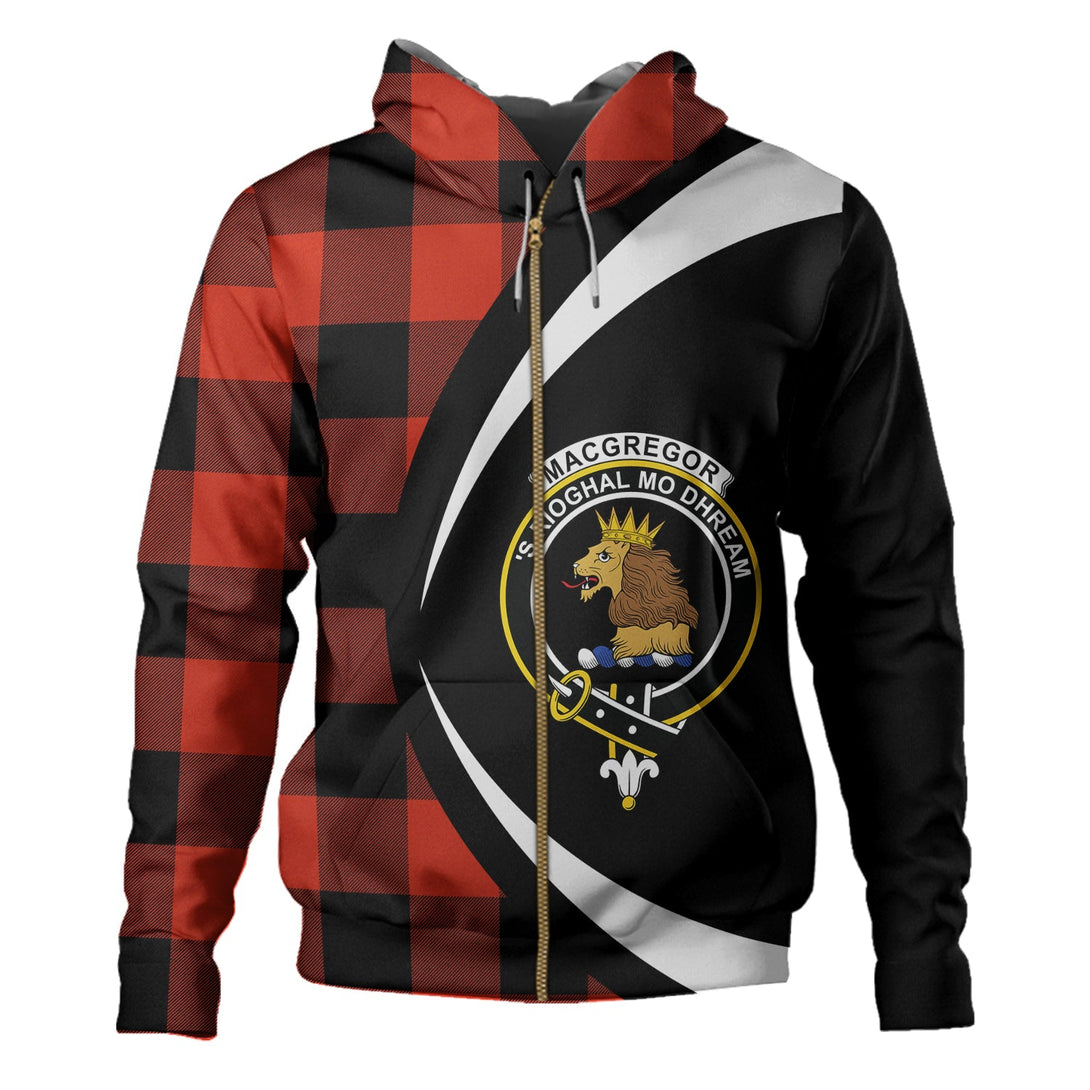 MacGregor Rob Roy (Gregor Red & Black) Ancient Clan Badge Tartan Hoodie ...