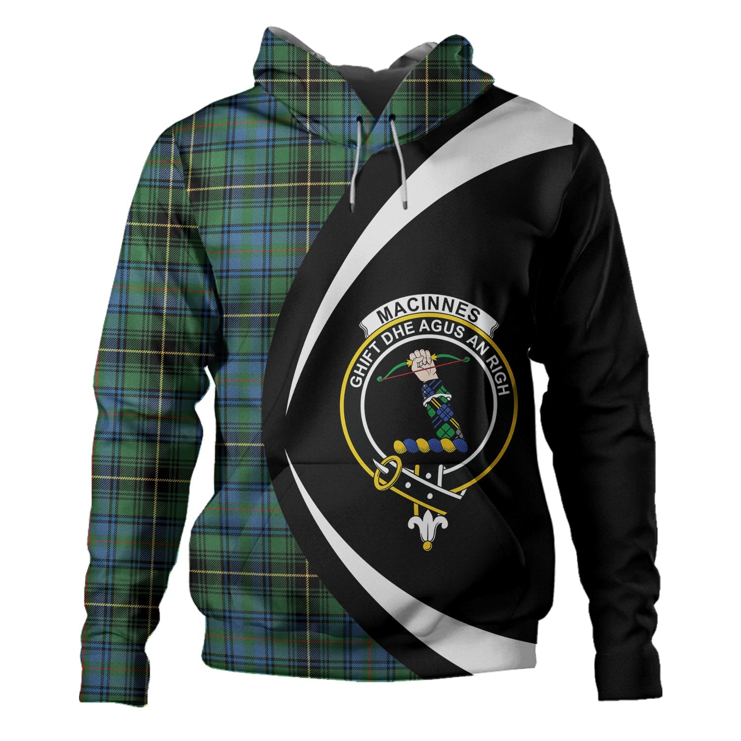MacInnes Ancient Clan Badge Tartan Hoodie Circle Style | Celticprime ...