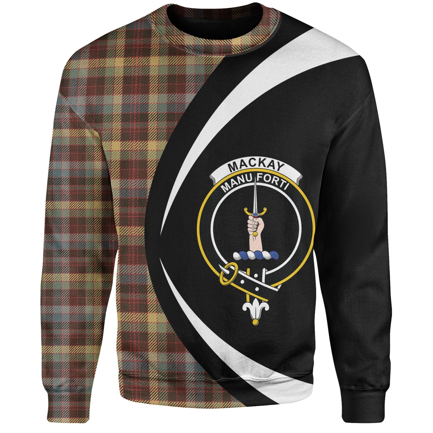 MacKay of Strathnaver Weathered Clan Badge Tartan Sweatshirt Circle ...