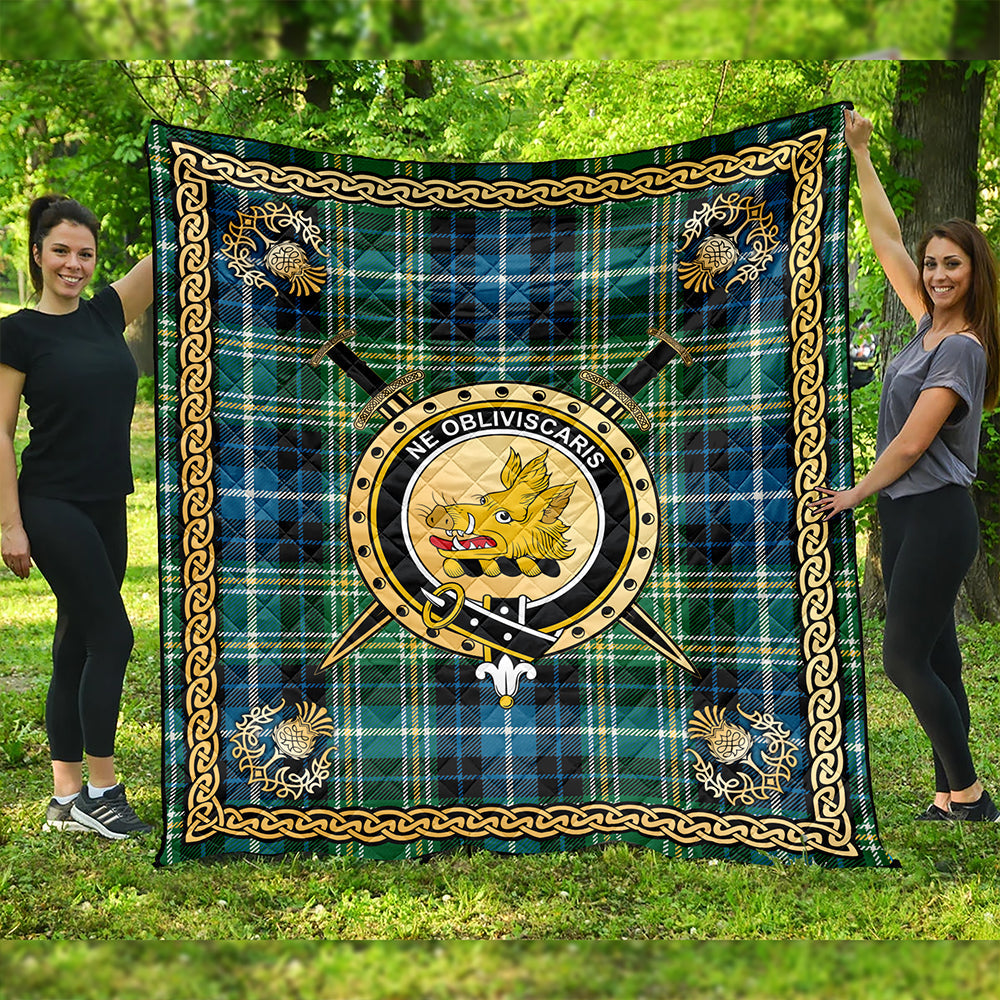 MacKellar Ancient Clan Badge Tartan Premium Quilt Celtic Shield ...