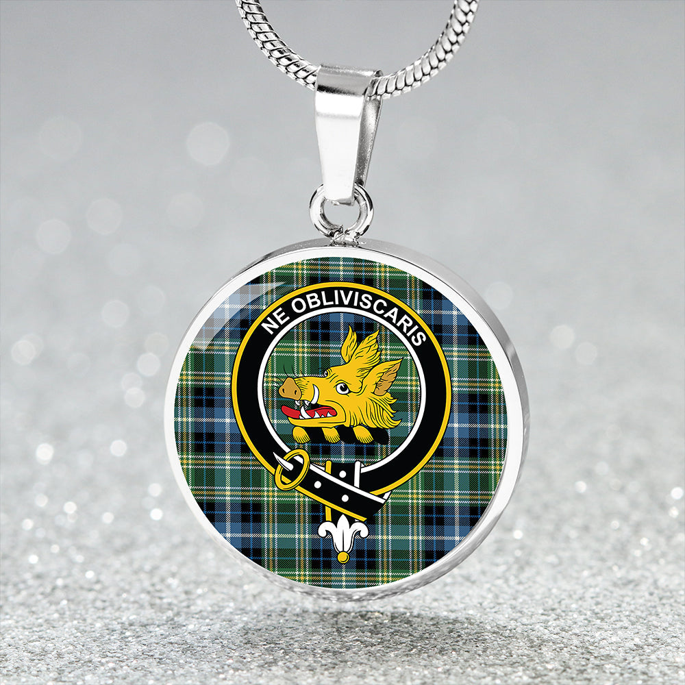 MacKellar Ancient Clan Badge Tartan Classic Circle Necklace ...