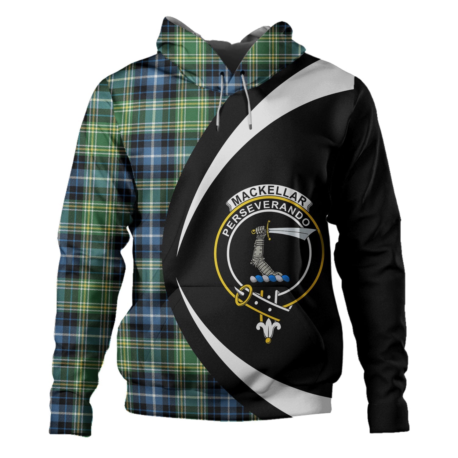 MacKellar Ancient Clan Badge Tartan Hoodie Circle Style | Celticprime ...