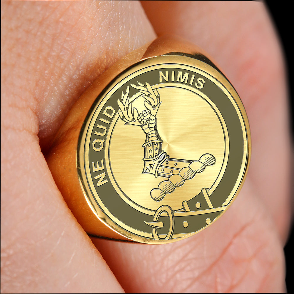 MacKinlay Clan Badge Engraved Signet Ring | Celticprime.com – celticprime