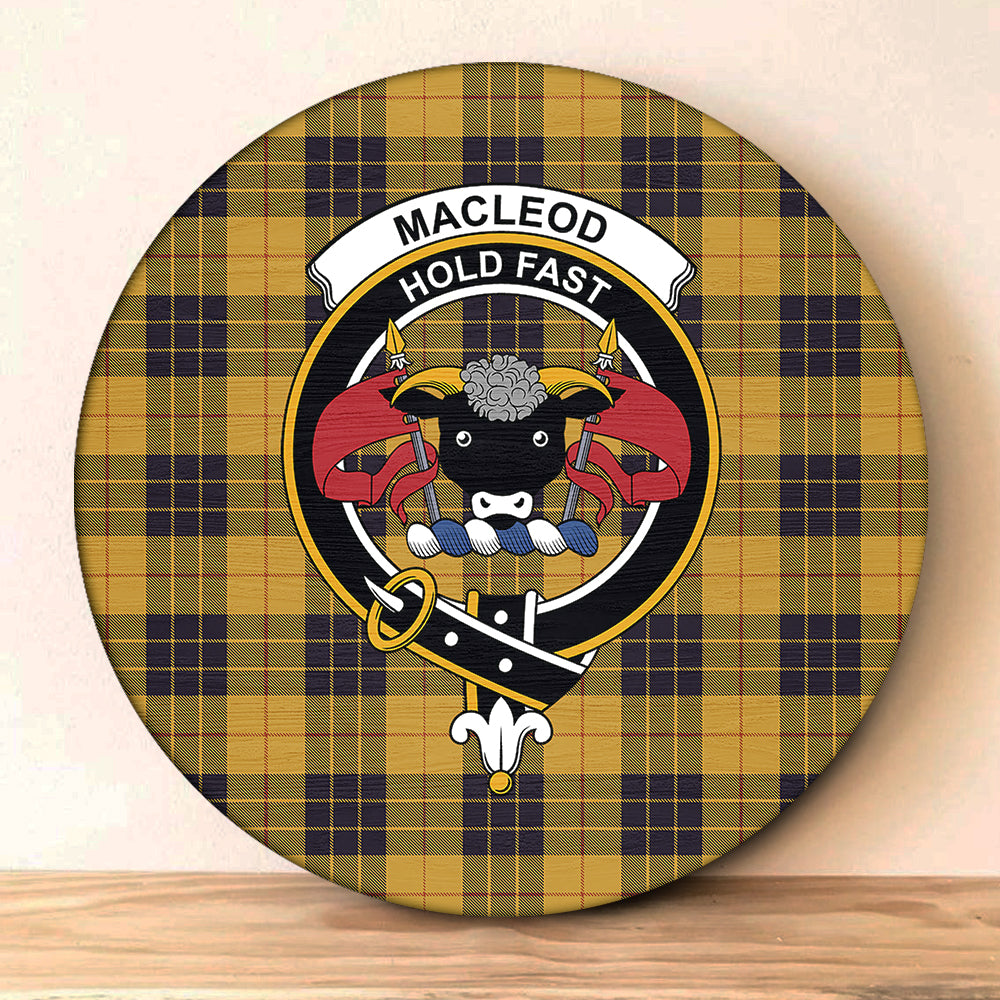 MacLeod of Lewis Ancient Tartan Classic Crest Round Wooden Sign ...