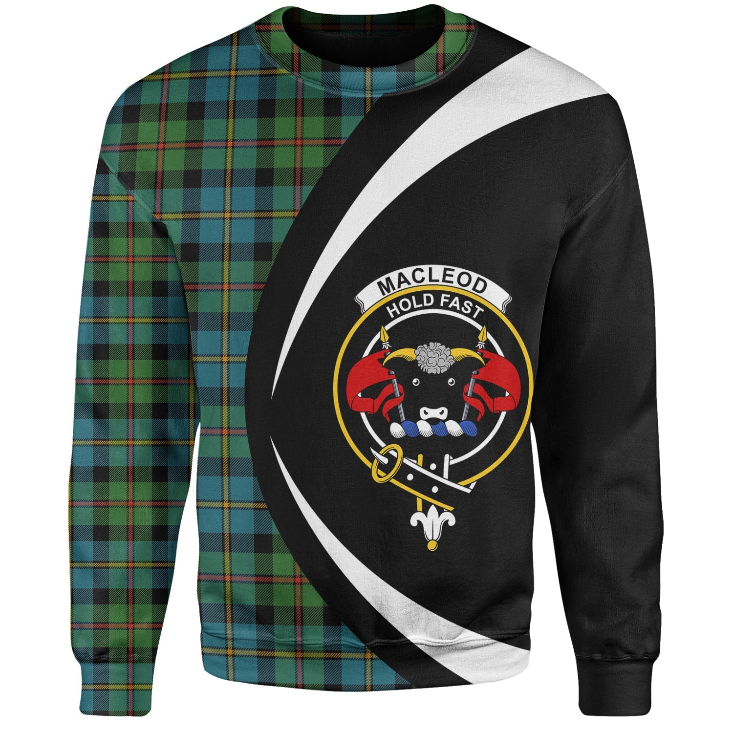 MacLeod of Skeabost Ancient Clan Badge Tartan Sweatshirt Circle Style ...