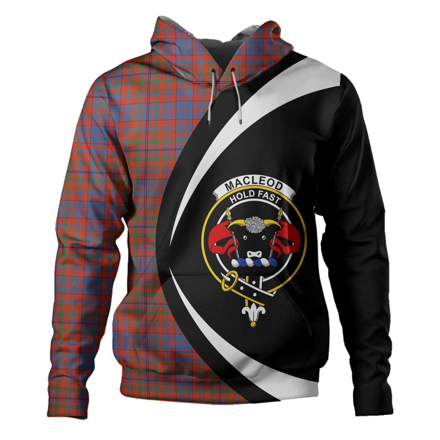 MacLeod of Tullibardine (Red MacLeod) Ancient Clan Badge Tartan Hoodie ...