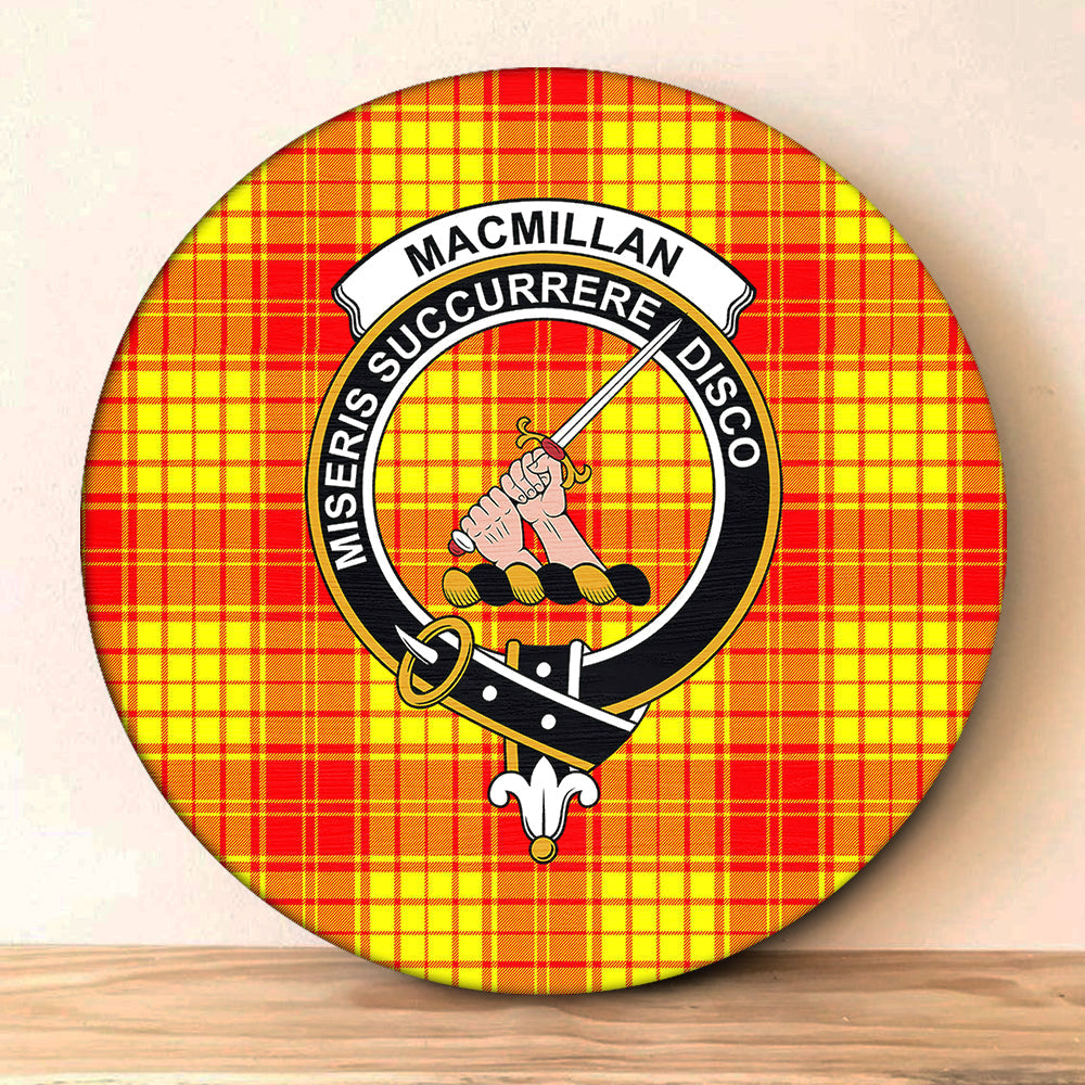 MacMillan Clan Tartan Classic Crest Round Wooden Sign | Celticprime.com ...