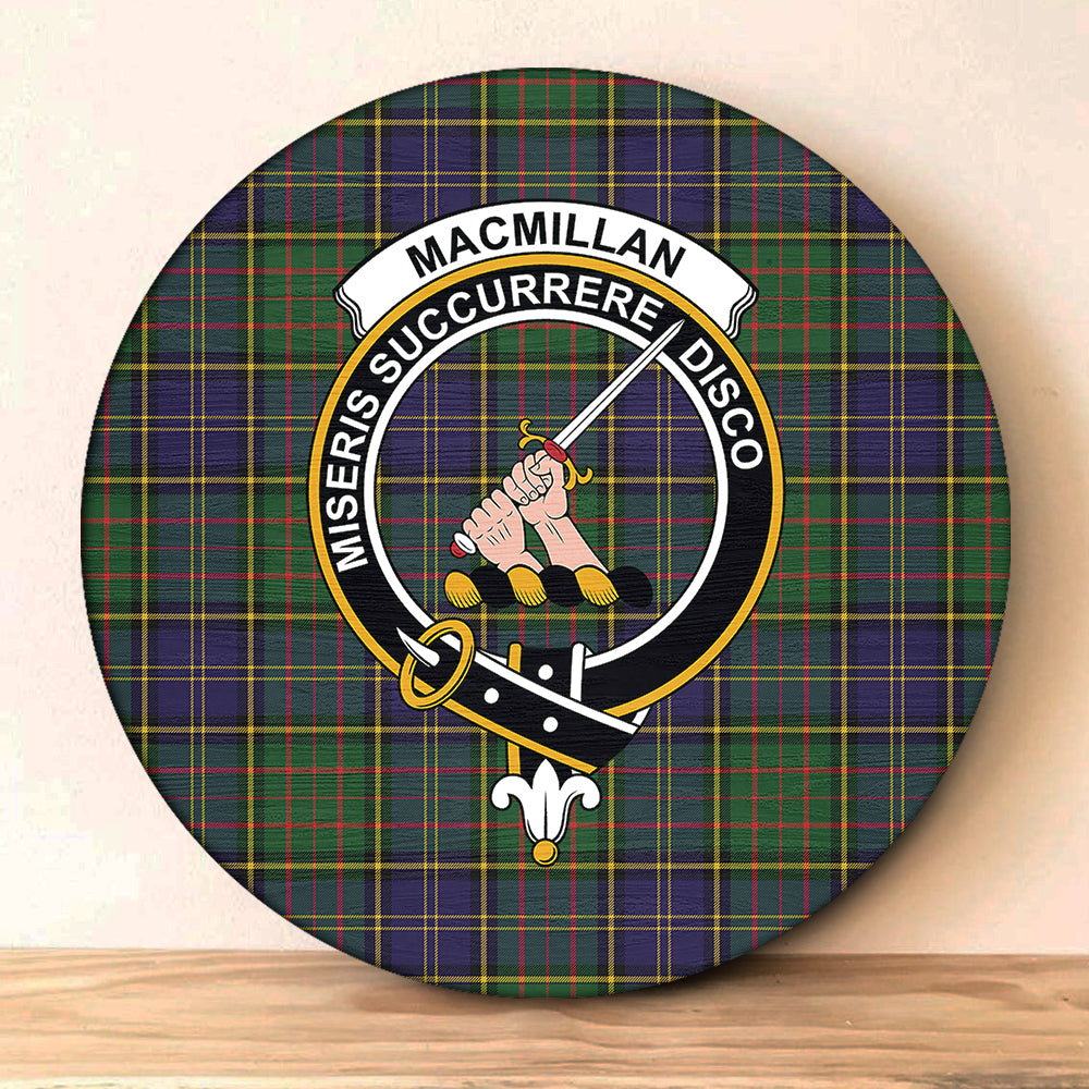 MacMillan Hunting Modern Tartan Classic Crest Round Wooden Sign ...