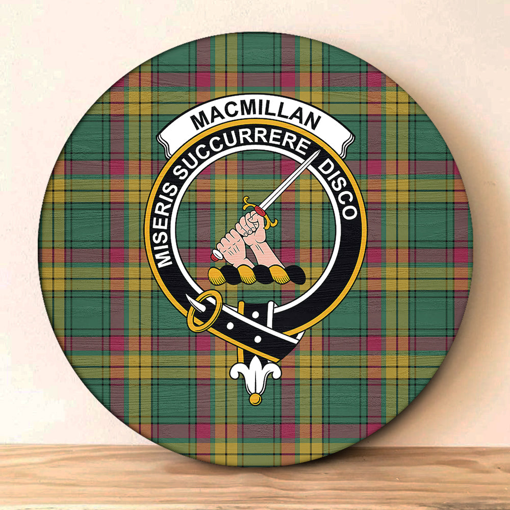 MacMillan Old Ancient Tartan Classic Crest Round Wooden Sign ...