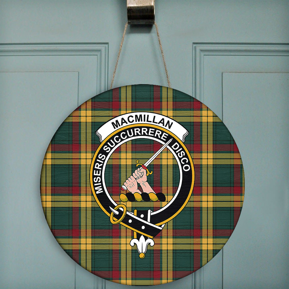 MacMillan Old Modern Tartan Classic Crest Round Wooden Sign ...