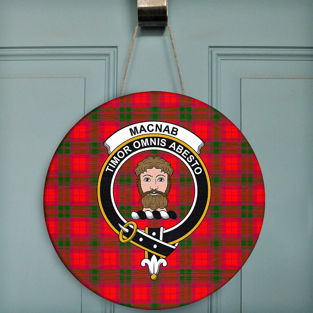 MacNab Modern Tartan Classic Crest Round Wooden Sign | Celticprime.com ...