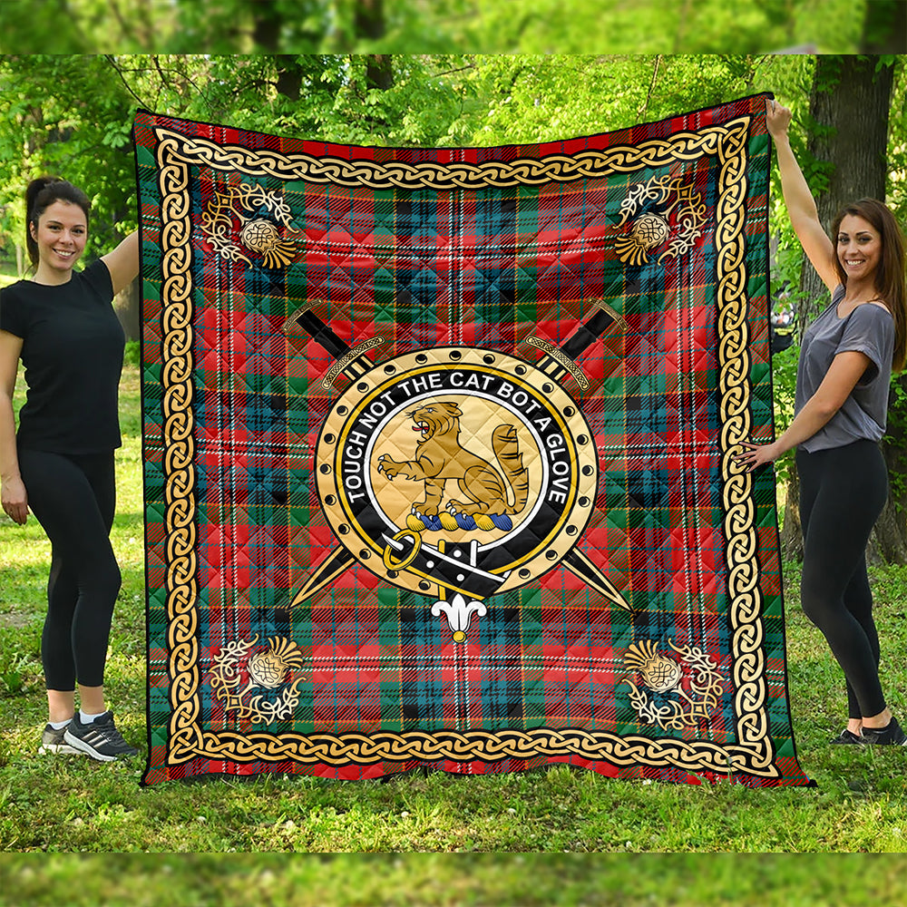 MacPherson Ancient Clan Badge Tartan Premium Quilt Celtic Shield ...