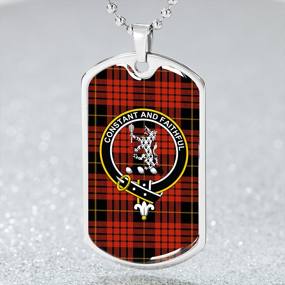 MacQueen Ancient Clan Badge Classic Tartan Dog Tag Necklace ...