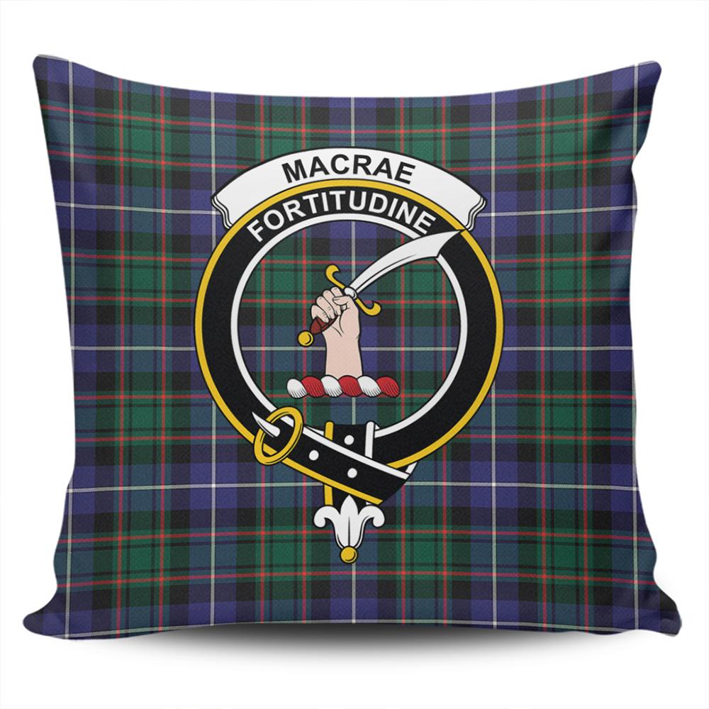 MacRae Hunting Modern Tartan Classic Crest Pillow Cover | Celticprime ...