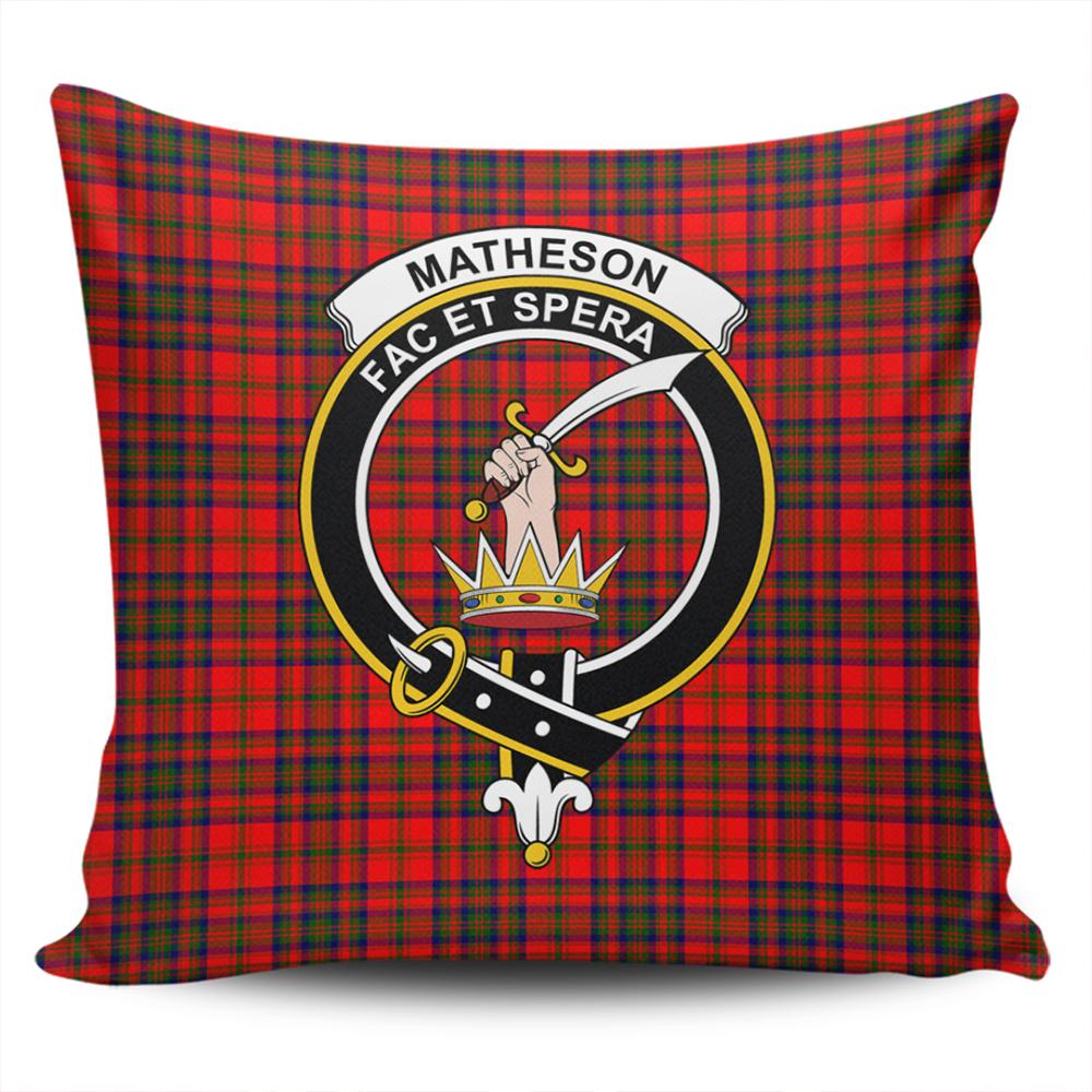 Matheson Modern Tartan Classic Crest Pillow Cover | Celticprime.com ...