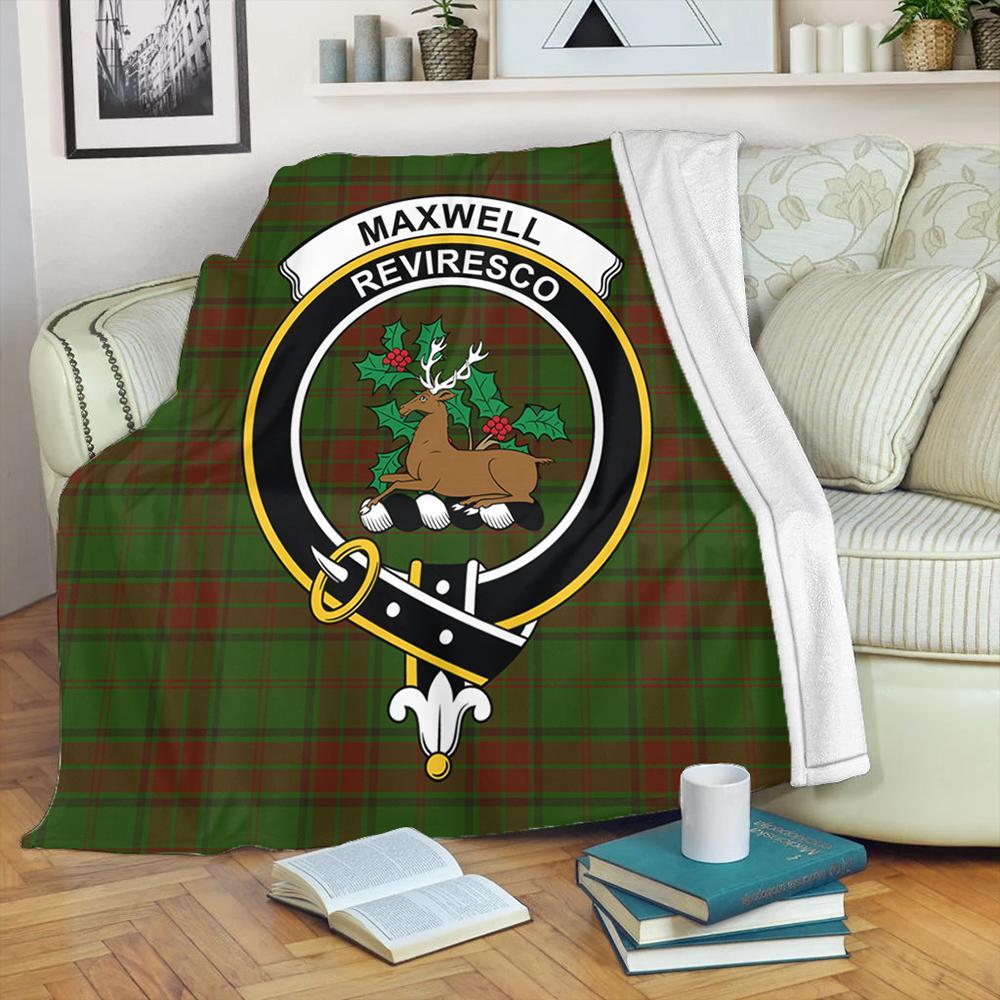 Maxwell Hunting Tartan Crest Premium Blanket | Celticprime.com ...