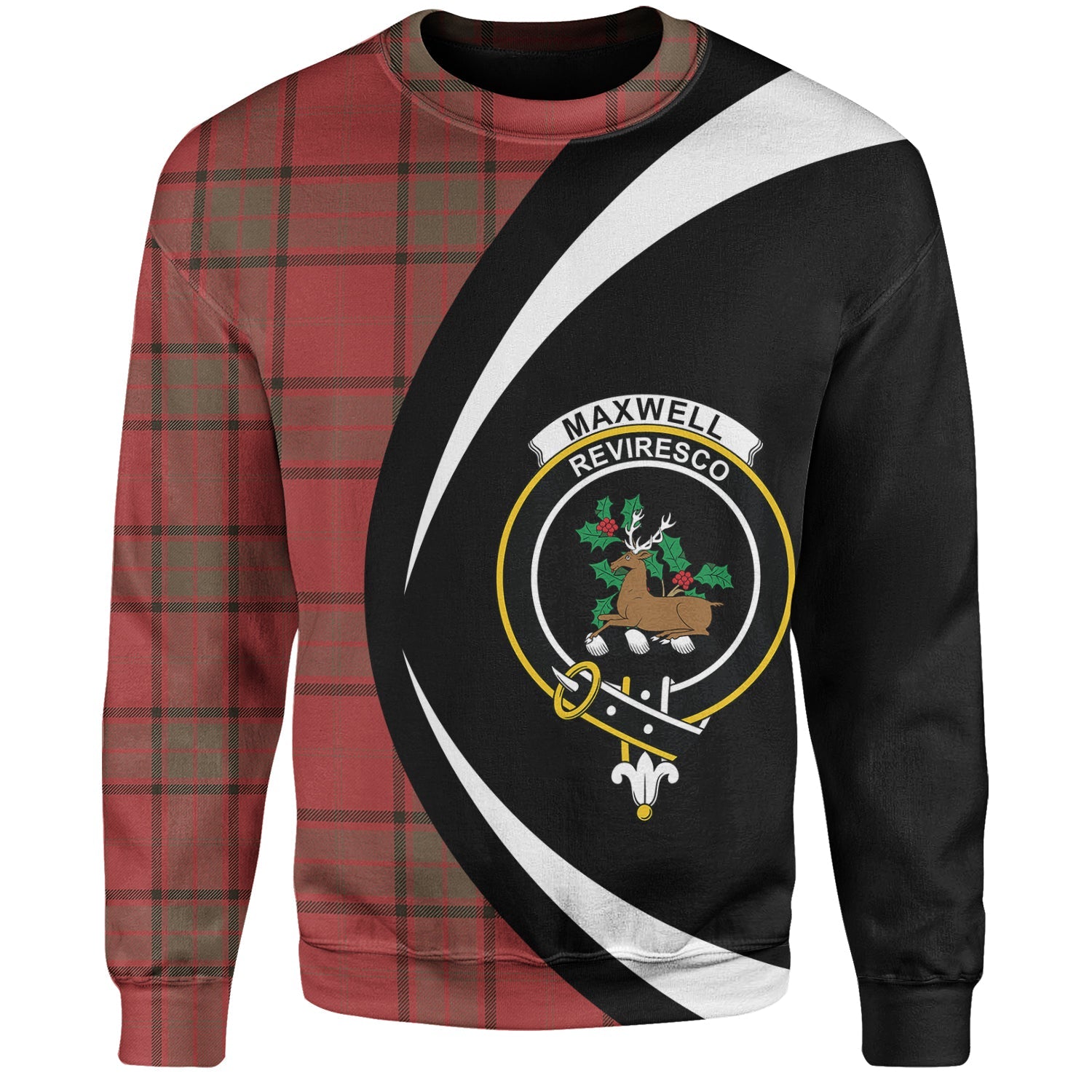 Maxwell Weathered Clan Badge Tartan Sweatshirt Circle Style ...