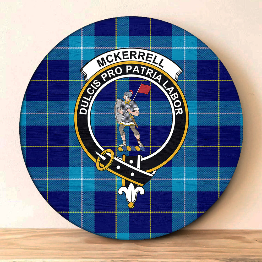 McKerrell Tartan Classic Crest Round Wooden Sign | Celticprime.com ...