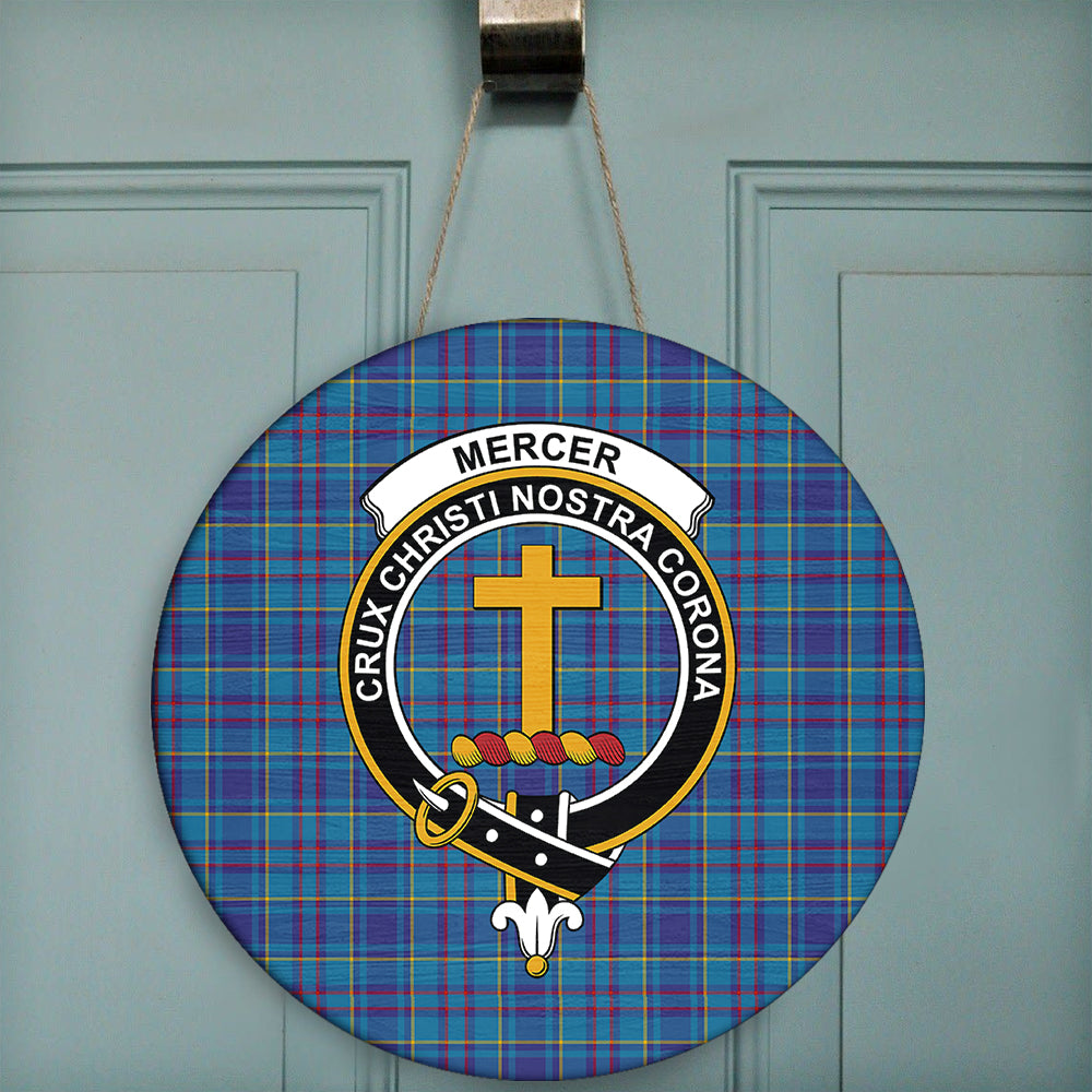 Mercer Modern Tartan Classic Crest Round Wooden Sign | Celticprime.com ...