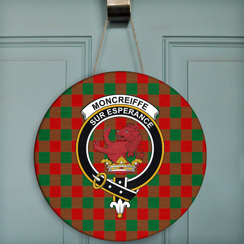 Moncrieffe Tartan Classic Crest Round Wooden Sign | Celticprime.com ...