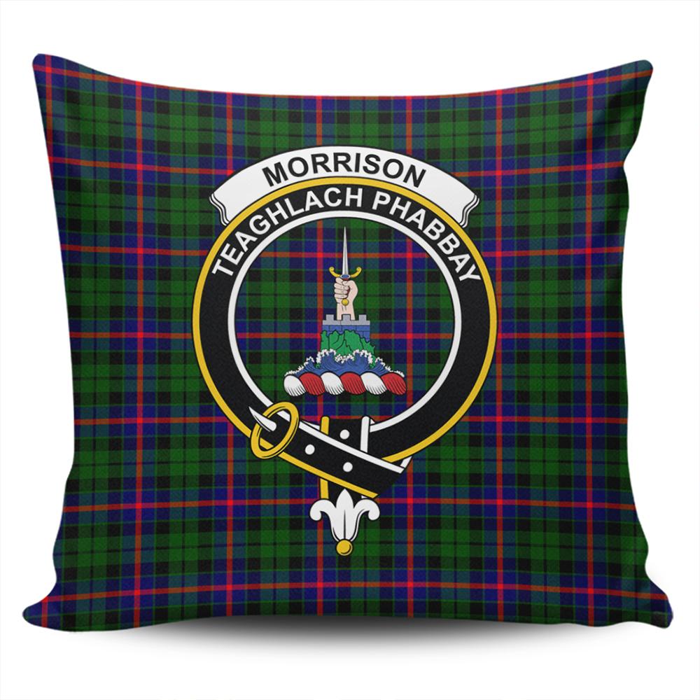 Morrison Modern Tartan Classic Crest Pillow Cover | Celticprime.com ...