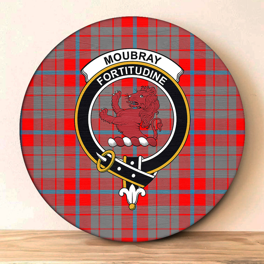 Moubray Tartan Classic Crest Round Wooden Sign | Celticprime.com ...
