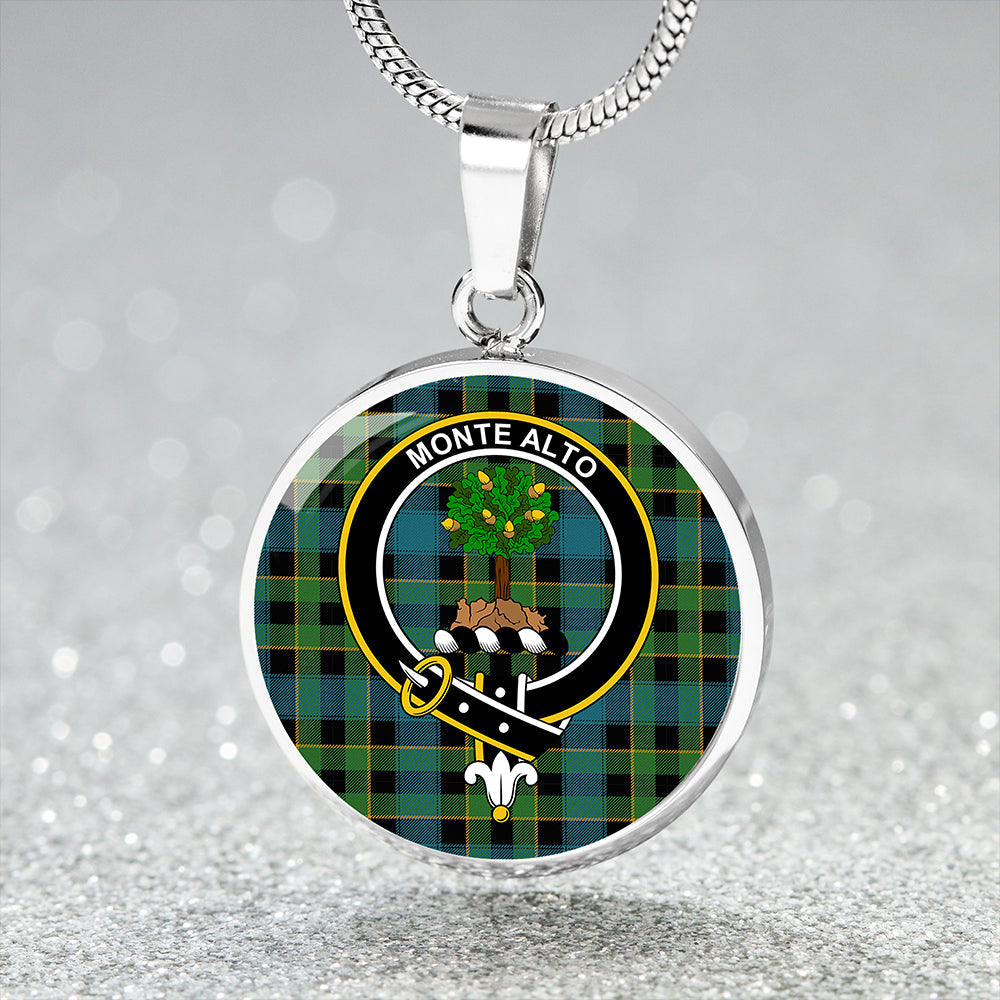 Mowat Ancient Clan Badge Tartan Classic Circle Necklace | Celticprime ...