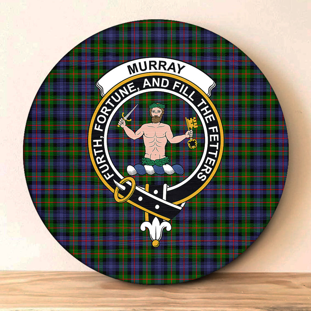 Murray of Atholl Modern Tartan Classic Crest Round Wooden Sign ...