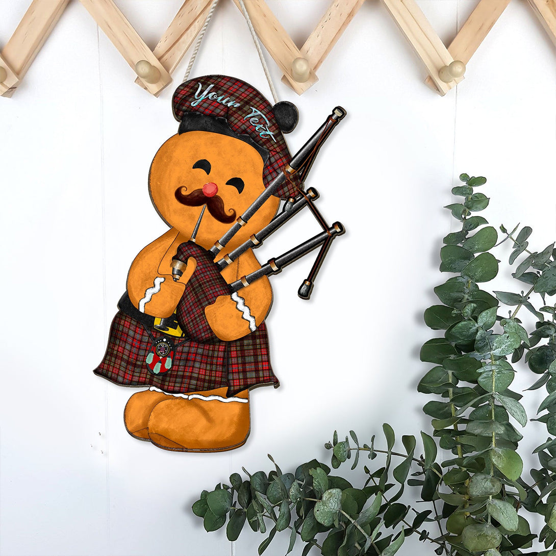 Ogilvie of Airlie Modern Crest Tartan Wooden Sign Gingerbread Bagpipe ...
