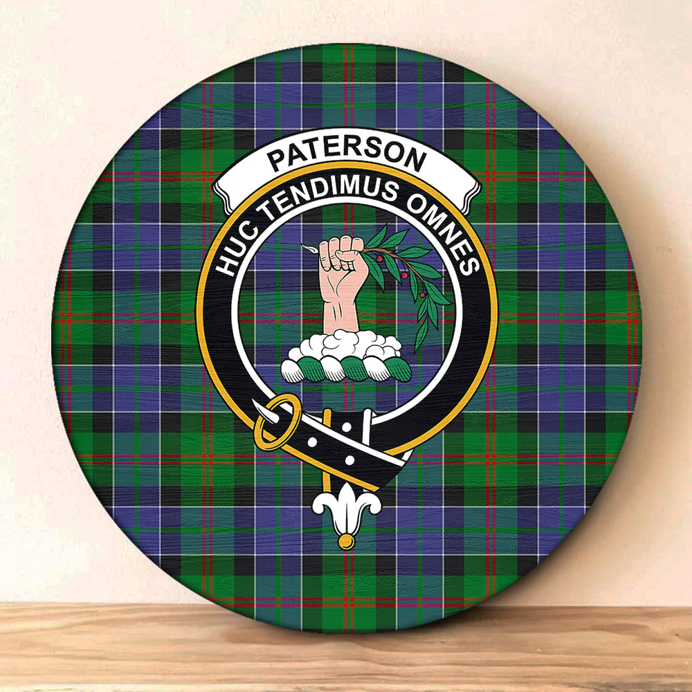 Paterson Tartan Classic Crest Round Wooden Sign | Celticprime.com ...