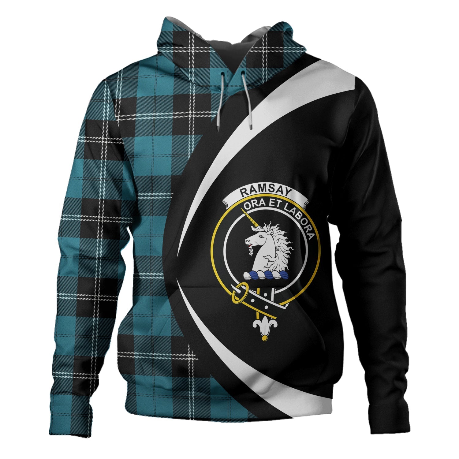 Ramsay Blue Ancient Clan Badge Tartan Hoodie Circle Style | Celticprime ...