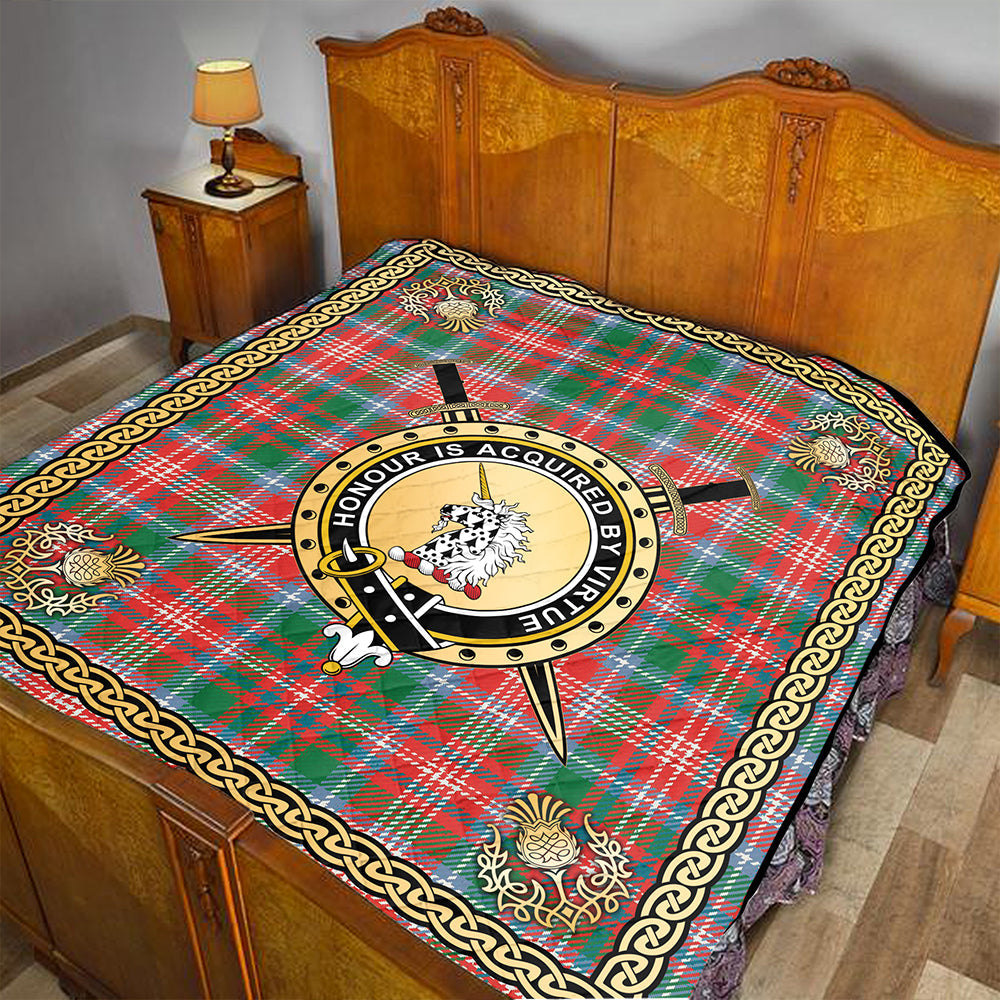 Ritchie Ancient Clan Badge Tartan Premium Quilt Celtic Shield | Celticprime.com – celticprime