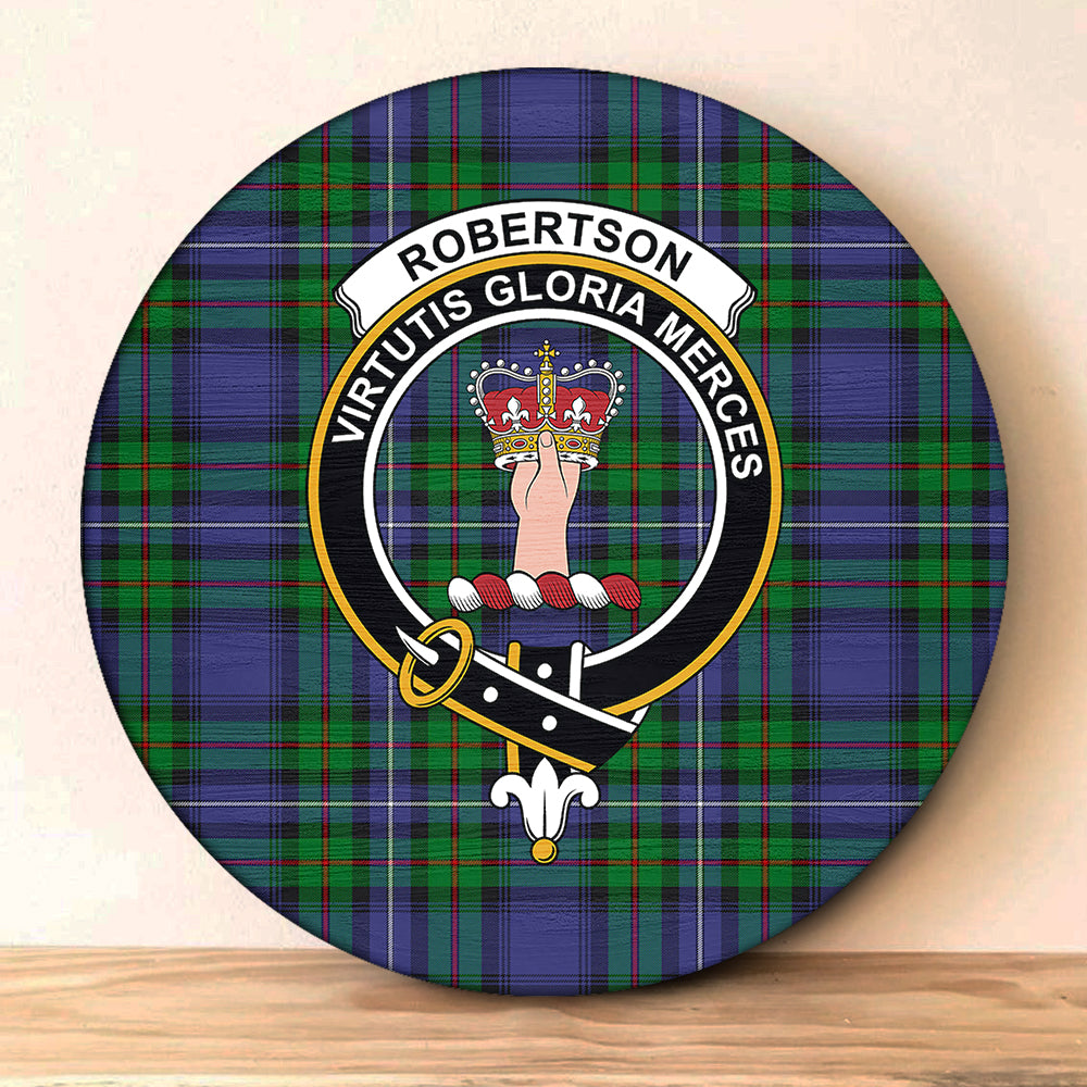 Robertson Hunting Modern Tartan Classic Crest Round Wooden Sign ...