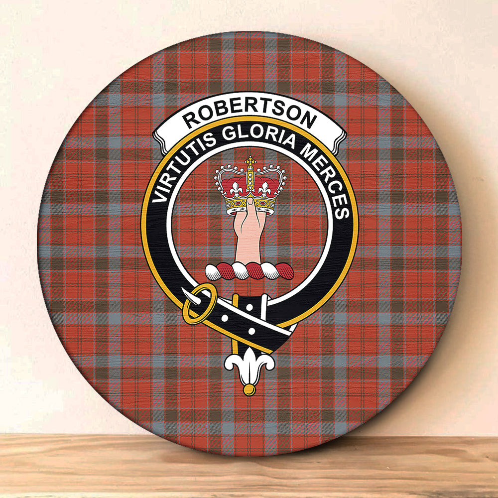 Robertson Weathered Tartan Classic Crest Round Wooden Sign ...