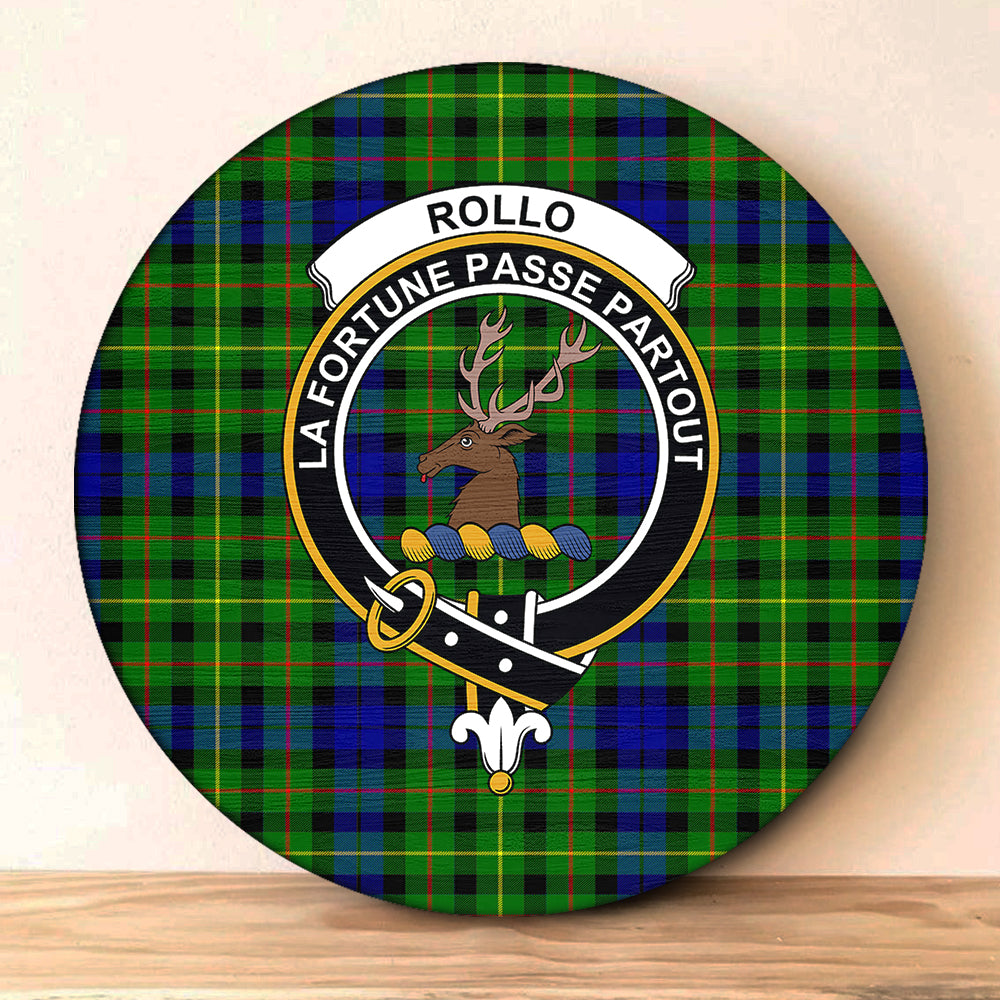 Rollo Modern Tartan Classic Crest Round Wooden Sign | Celticprime.com ...