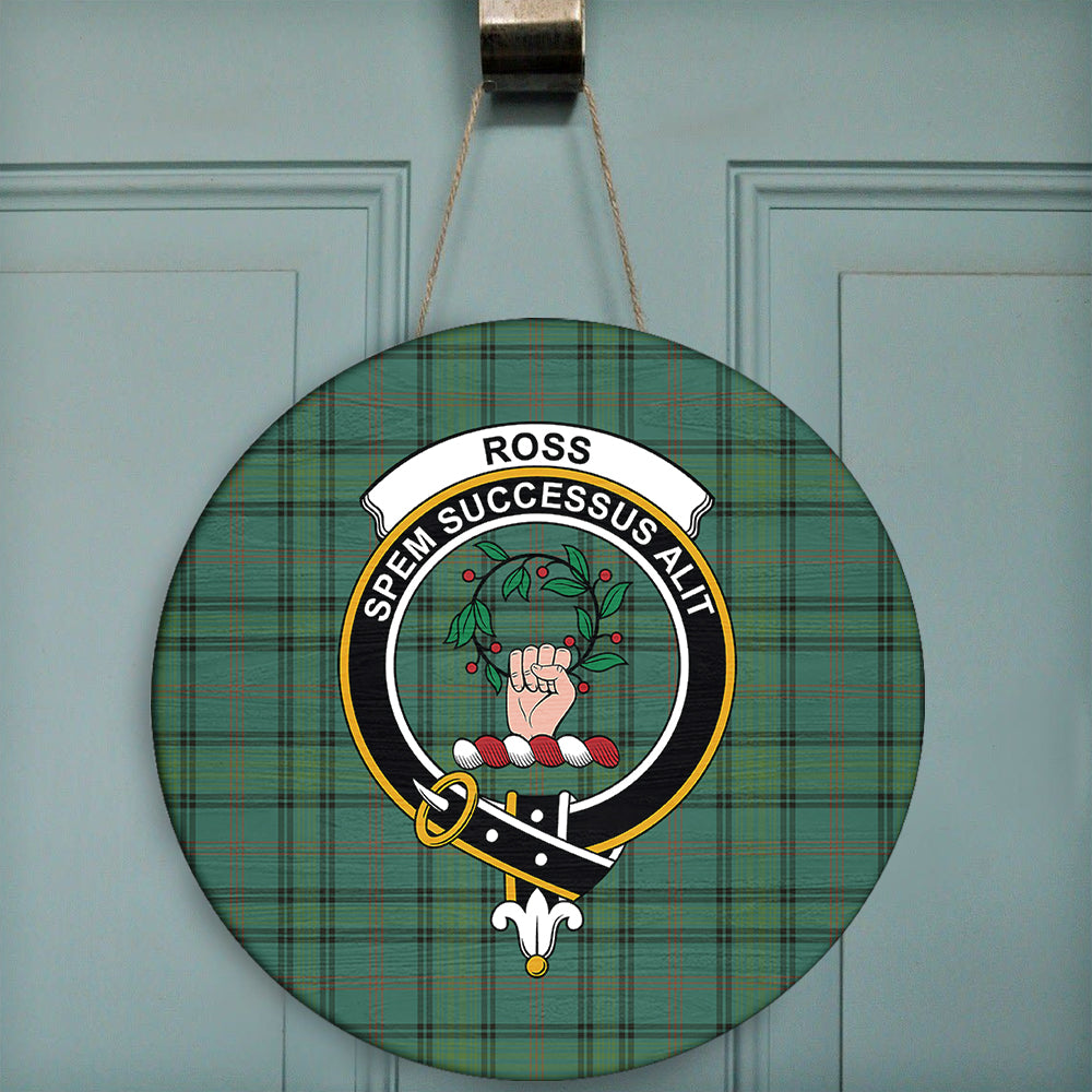 Ross Hunting Ancient Tartan Classic Crest Round Wooden Sign ...