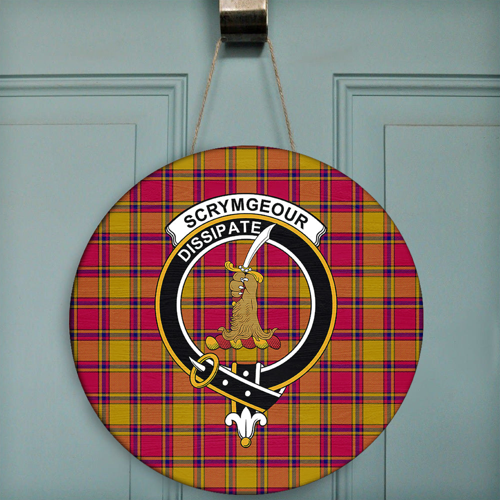 Scrymgeour Tartan Classic Crest Round Wooden Sign | Celticprime.com ...