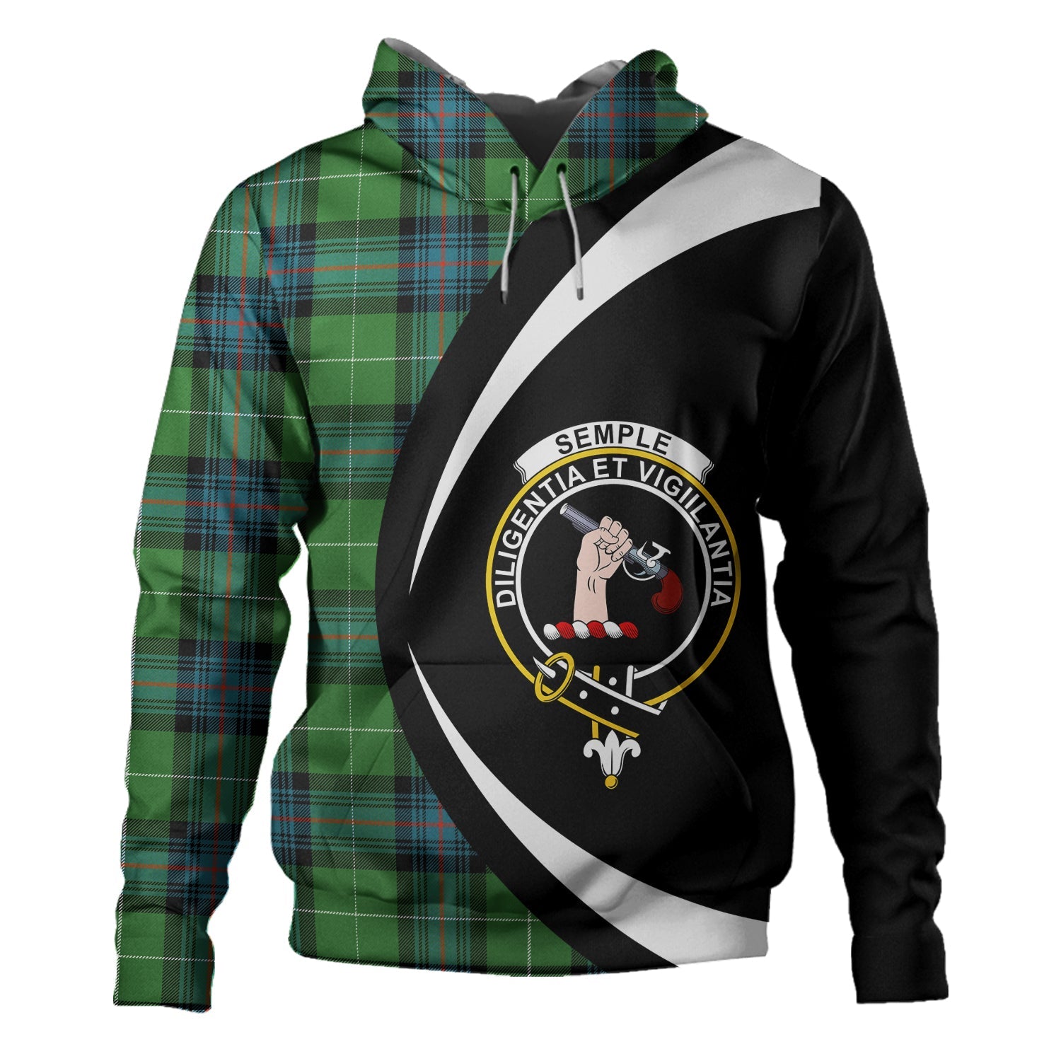 Semple Ancient Clan Badge Tartan Hoodie Circle Style | Celticprime.com ...
