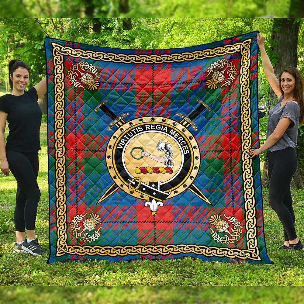 Skene of Cromar Ancient Clan Badge Tartan Premium Quilt Celtic Shield ...