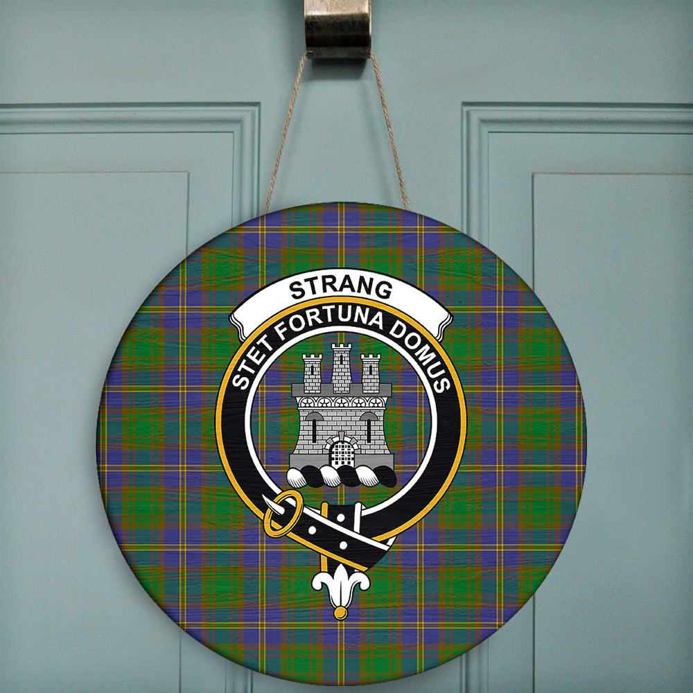 Strange of Balkaskie Tartan Classic Crest Round Wooden Sign ...