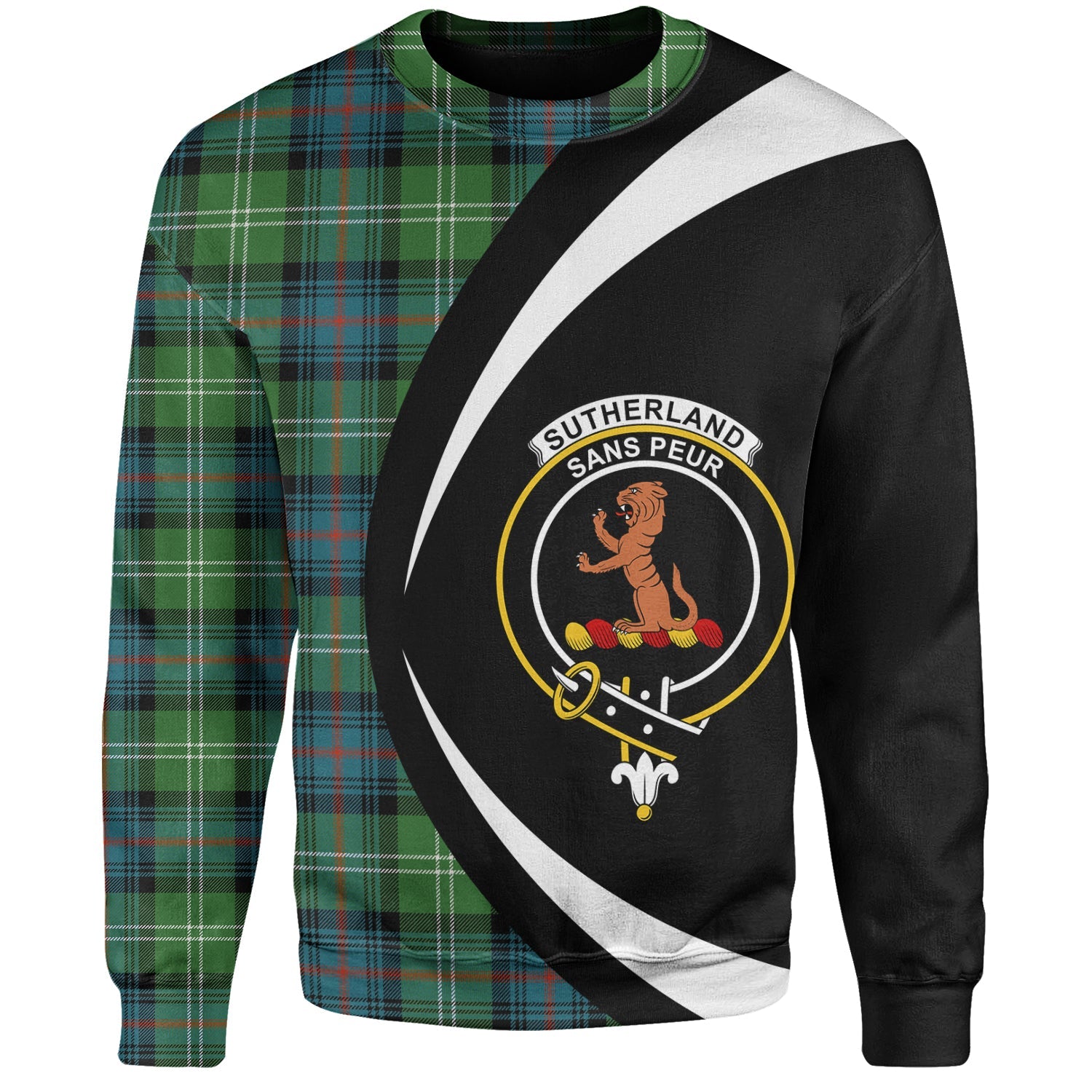Sutherland Ancient Clan Badge Tartan Sweatshirt Circle Style ...