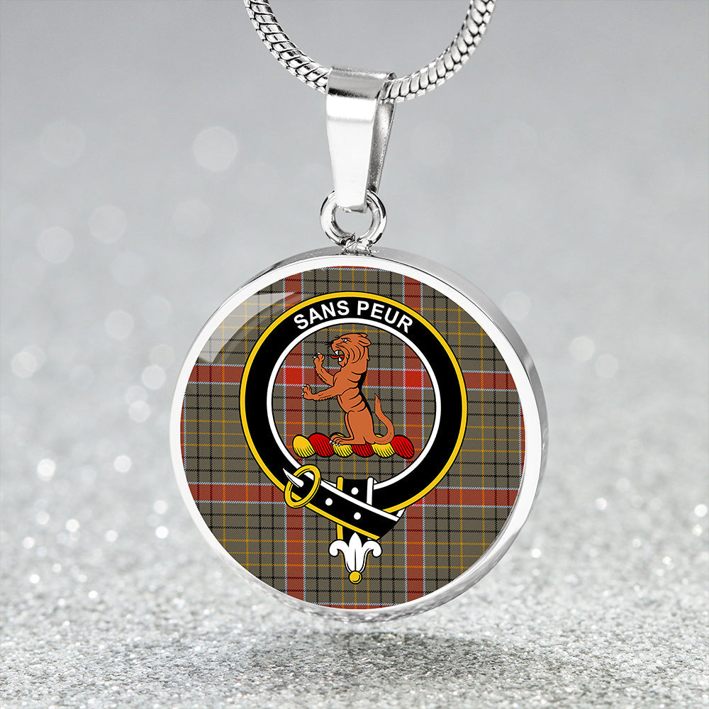 Sutherland of Duffus Ancient Clan Badge Tartan Classic Circle Necklace ...